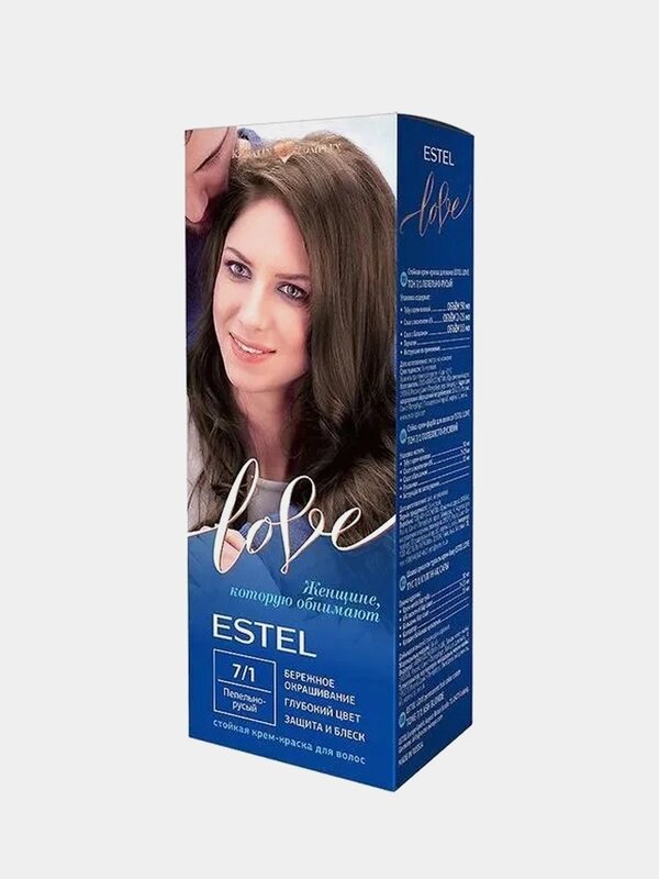 Стойкая крем-краска для волос ESTEL LOVE, тон 7/1 Пепельно-русый