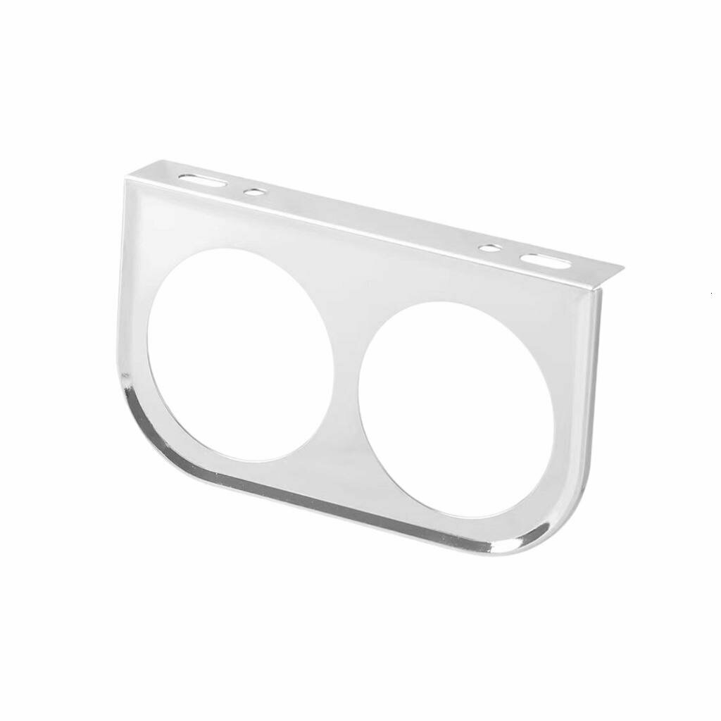 Кронштейн для датчиков температуры и давления масла 2,1 дюйма, Серебро - Двойное отверстие