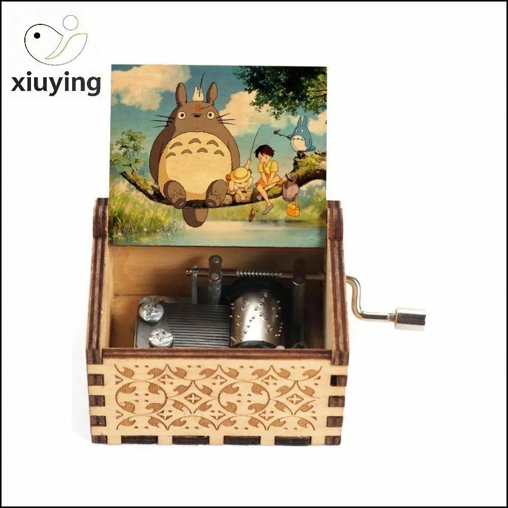 Тоторо деревянная ручная музыкальная шкатулка