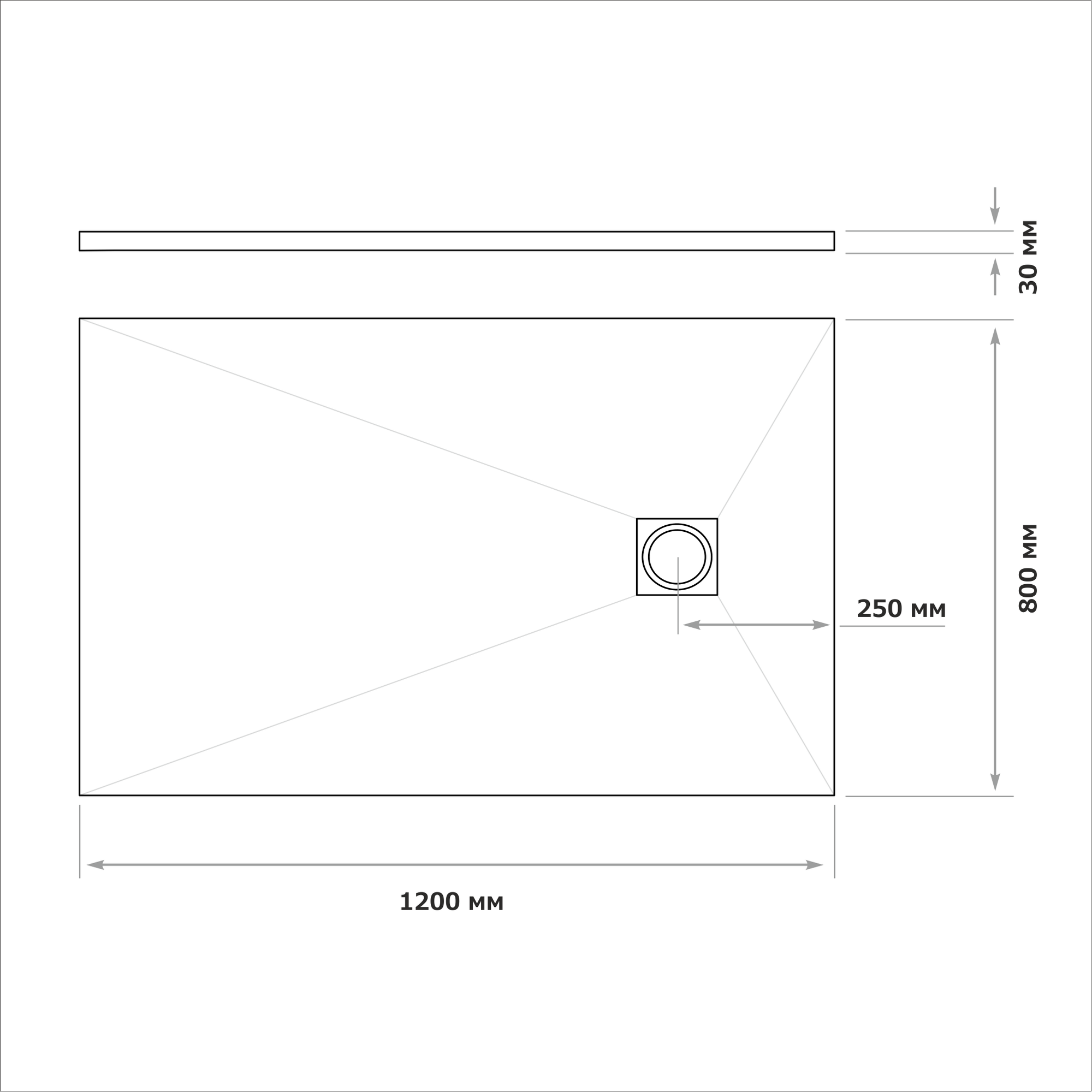 Поддон душевой Aquarius 120x80 , стоун, белый