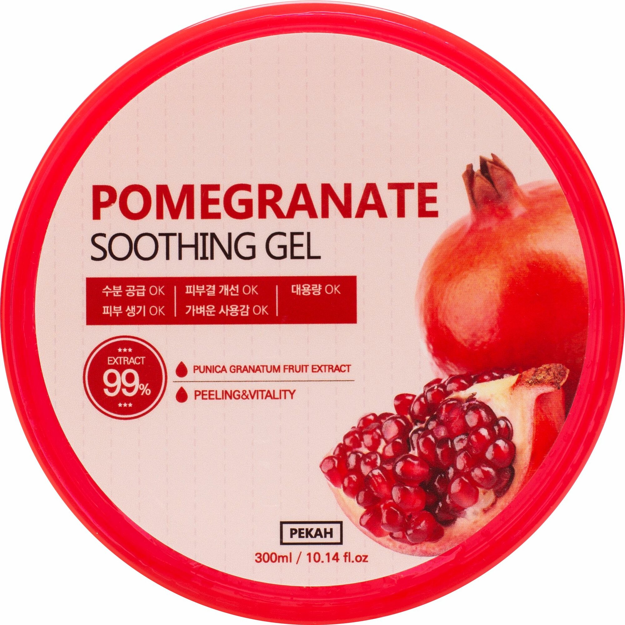 PEKAH Универсальный увлажняющий гель для лица и тела Корея с экстрактом граната для укрепления защитного барьера кожи, 300мл. Корейская косметика