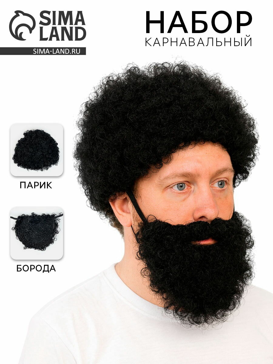 Карнавальный парик с бородой, вид: парики, тематика: без тематики