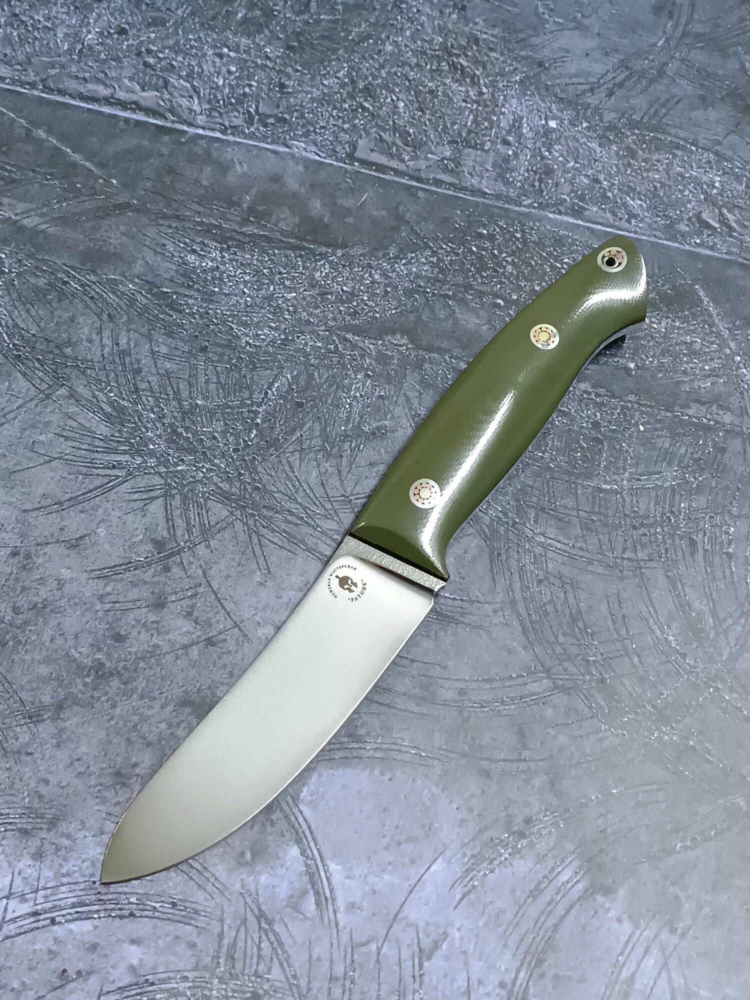 Нож разделочный Н-015 нескладной охотничий, сталь VG-10, накладки G-10