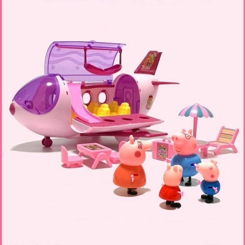 Peppa pig Поросёнок Пейдж игрушечный самолет розовый игрушка подарочный набор на день рождения