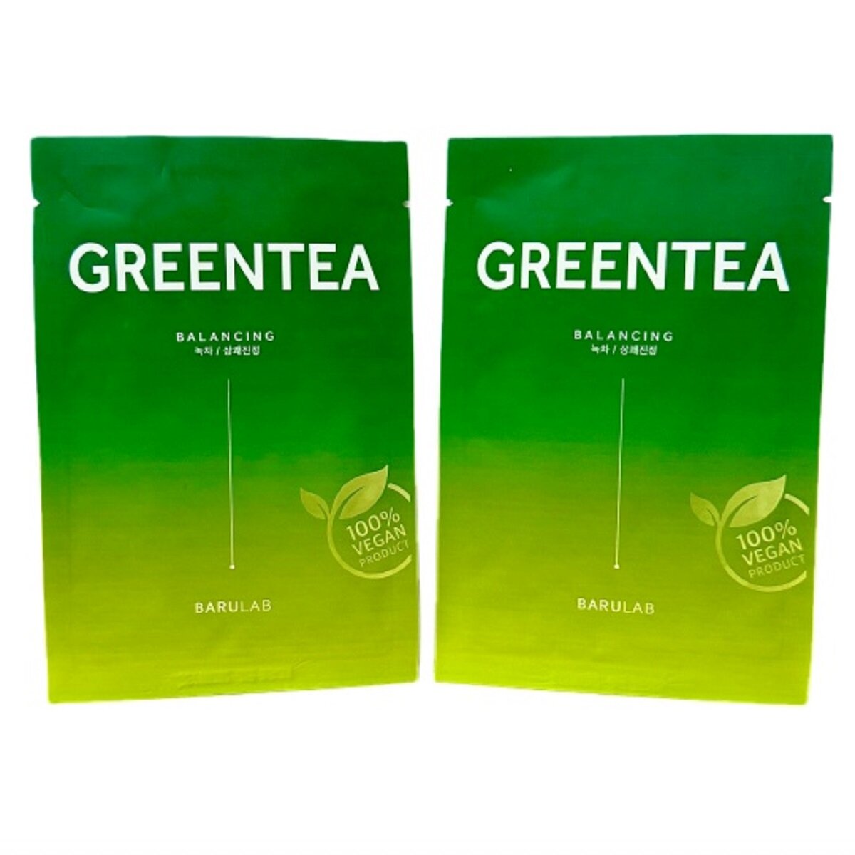 BARULAB Увлажняющая, тканевая маска с зелёным чаем (2шт) Balancing The Clean Vegan Mask Greentea