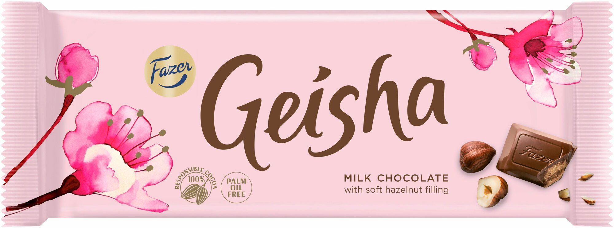 Шоколад FAZER Geisha молочный с ореховой начинкой из нуги (40%) 100г