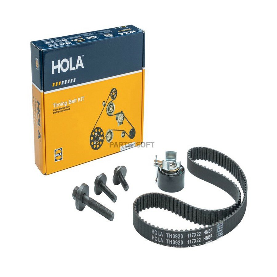 Комплект ремня ГРМ FORD FOCUS II 1.4/1.6/FIESTA V/VI/1.25/1.4/1.6/FUSION 1.25/1.4/1.6/MONDEO IV/1.6/VOLVO S40 II 1.6 от официального дистрибьютора, HOLA, артикул TH0920ST