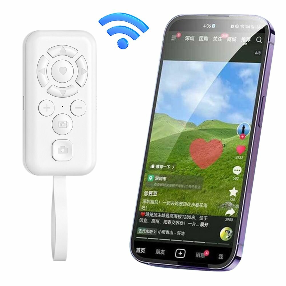 Bluetooth-пульт для смартфона с 9 кнопками, беспроводное управление съемкой и пролистыванием