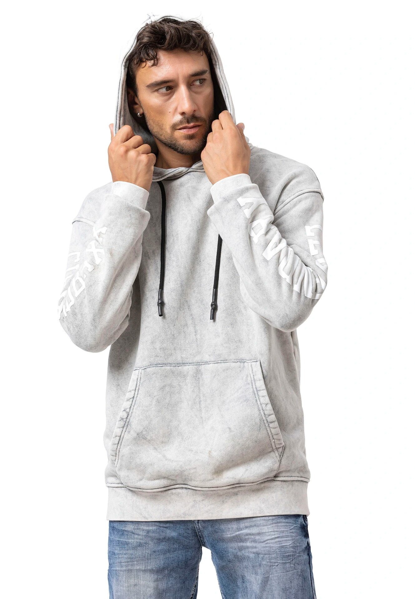 Худи Cipo & Baxx CL597 серый, размер M, , серый