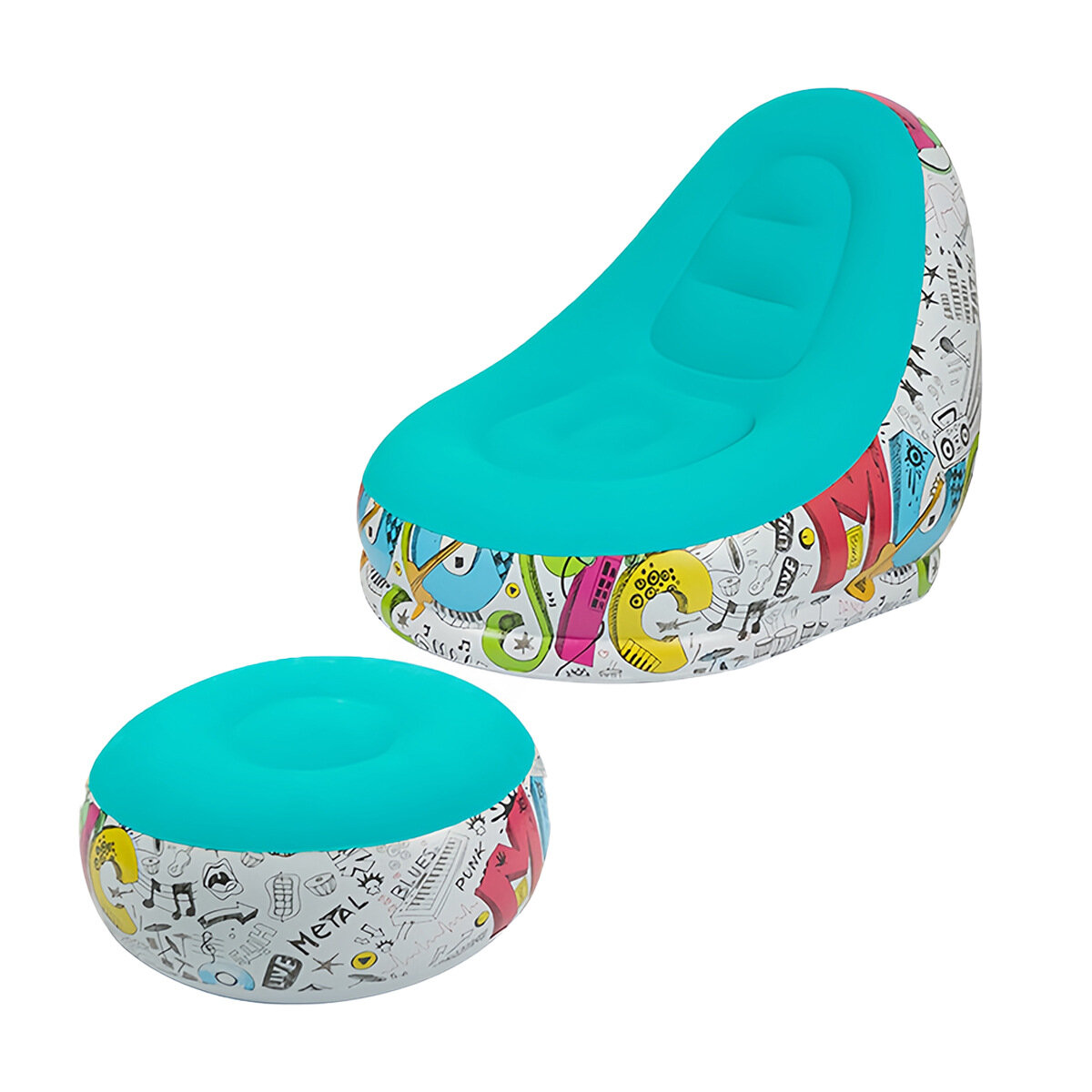 Новый надувной диван для улицы, складной, с флокированным покрытием, для кемпинга, отдыха, ленивый диван с подставкой для ног, граффити диван