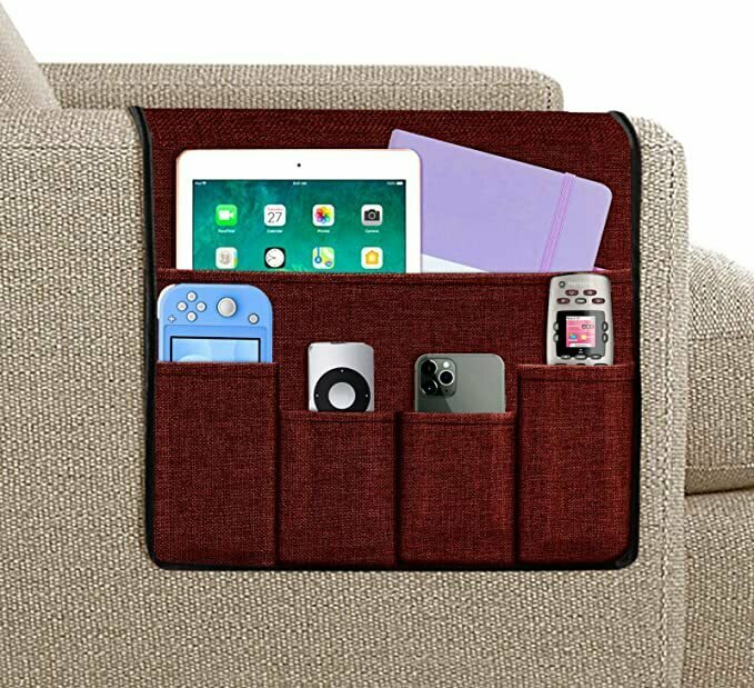 Сумка-органайзер для подлокотника дивана для хранения пультов дистанционного управления, журналов, мобильных телефонов и очков; длинная сумка-органайзер для подлокотника дивана.