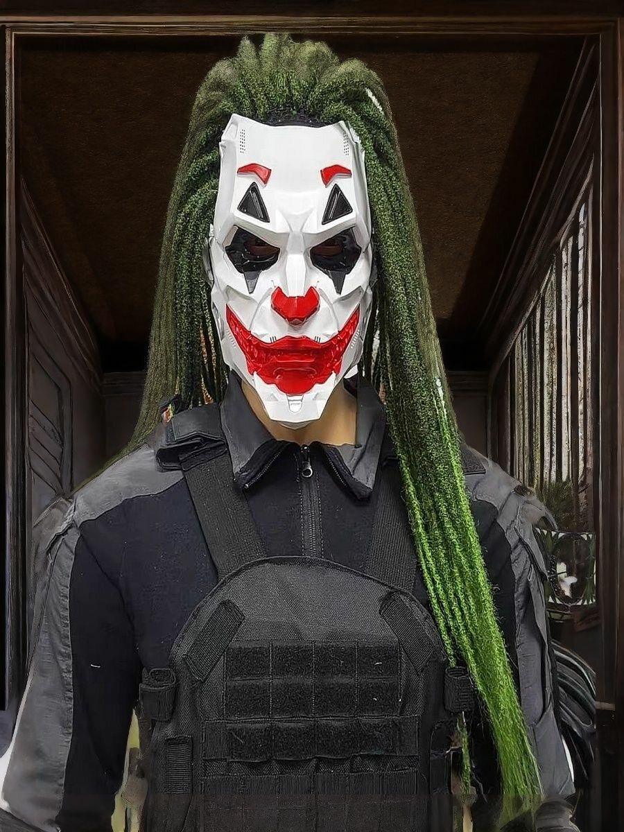Маска Джокера - Киберпанк с Дредлоками для Косплея и Аниме Съемок