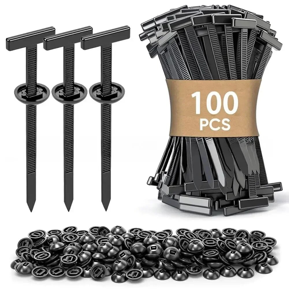 Нейлоновые кабельные стяжки 100 шт, черные