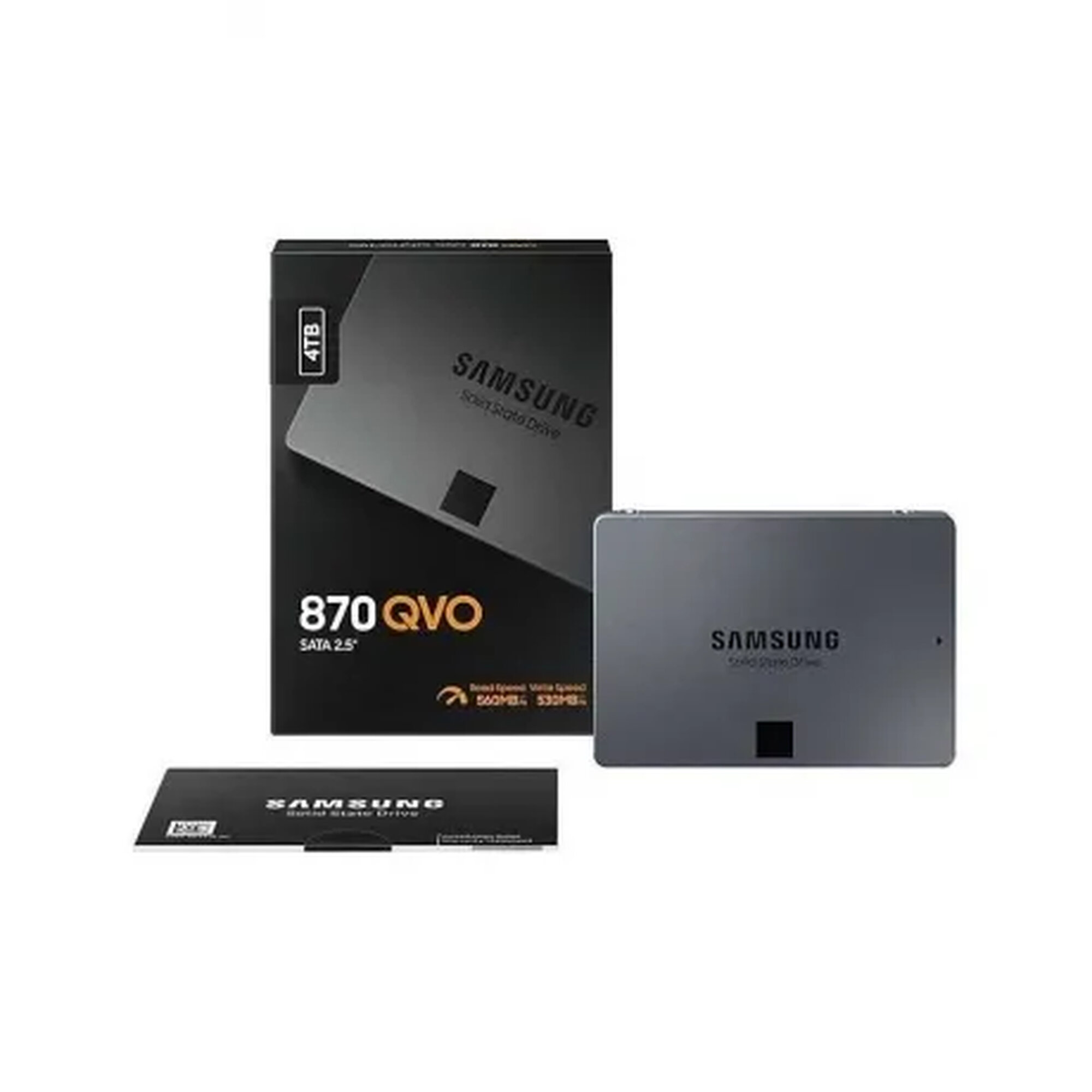 Жесткий диск SSD 2.5" 4Tb Samsung 870 QVO, 520/540MBs, 90000 IOPS, 3D V-NAND, SATA-III (MZ-77Q4T0BW)