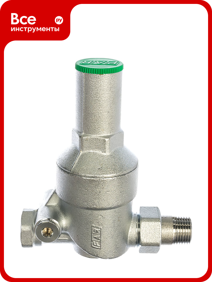 Редуктор хром FAR 1/2" ВР-НР с манометром FA 2835 12, мембранный, латунный с хромовым покрытием, резьбовое соединение