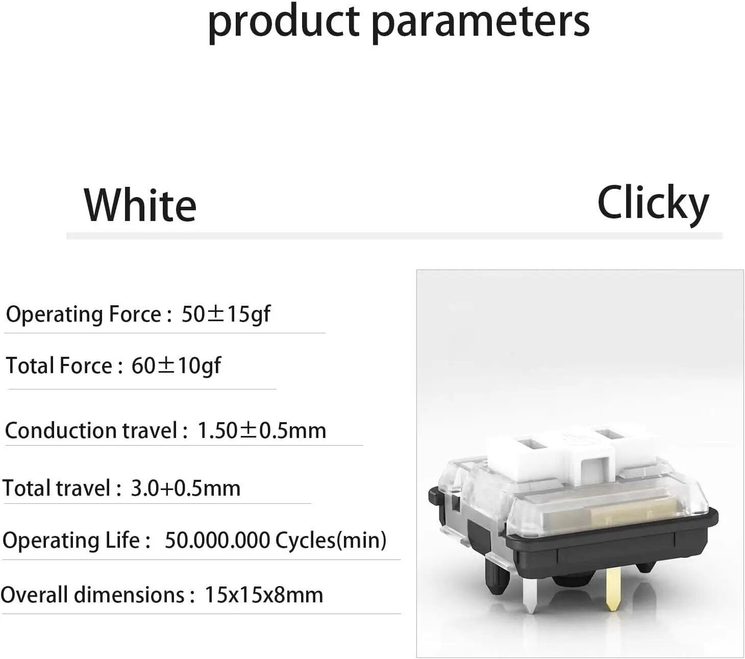 Kaih Choc Switch V1 1350 Белый Браун 90pcs, White Clicky 50g