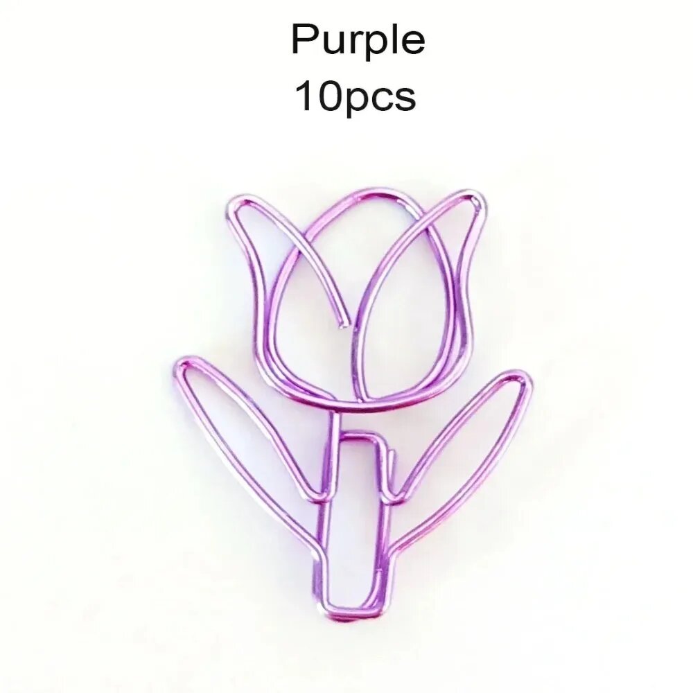 Цветные пластиковые скрепки-тюльпаны Purple