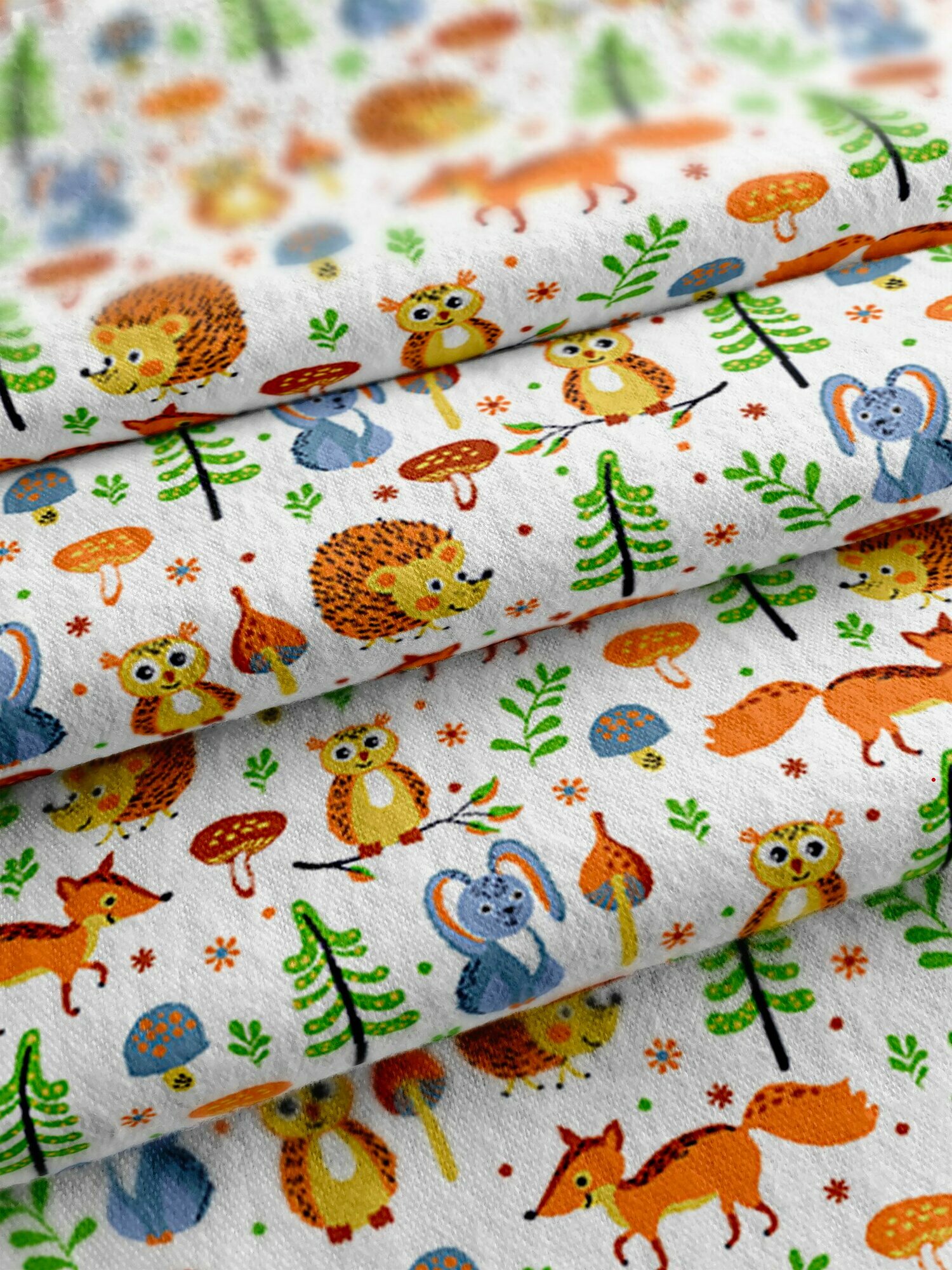 Ткань для шитья и рукоделия, Фланель, Хлопок, цв. оранжевый, Длина 2 м, Ширина 95 см, Плотность 180 г/кв. м