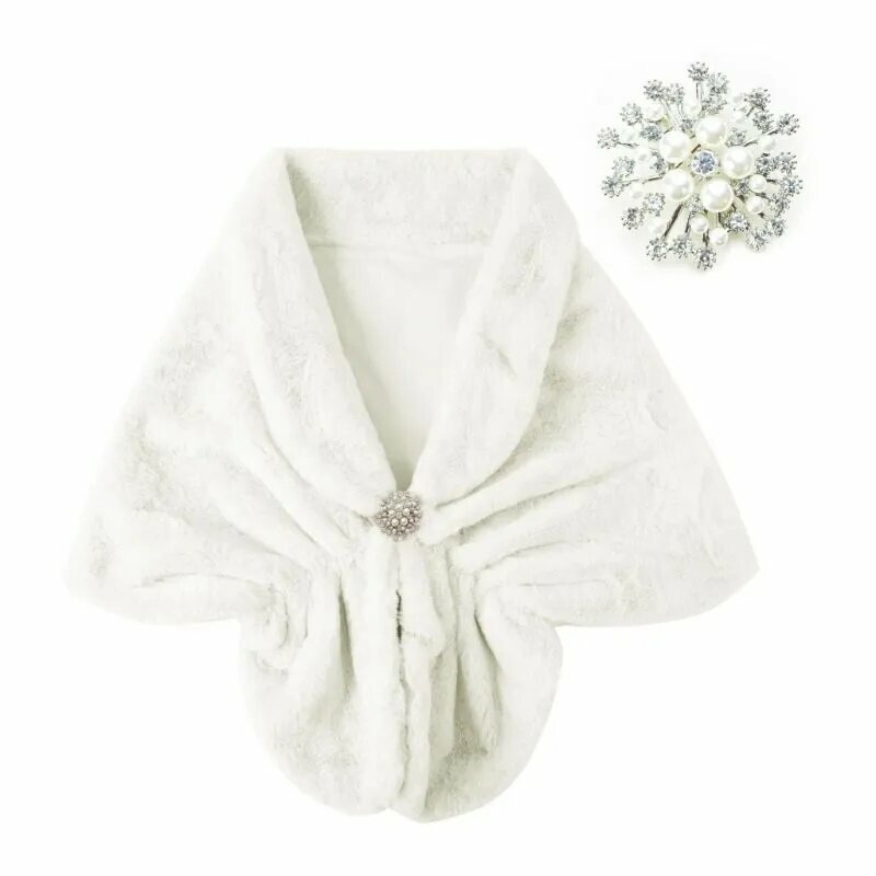 Шаль-накидка свадебная, Слоновая кость - M