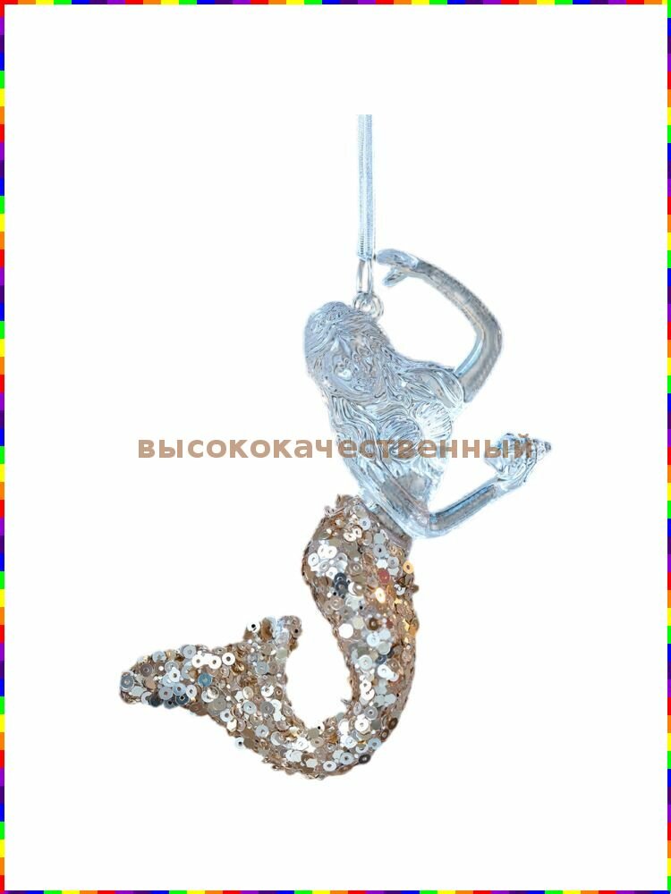 Подвеска Снежинка с колокольчиком изящный зимний аксессуар для украшения ёлки или интерьера