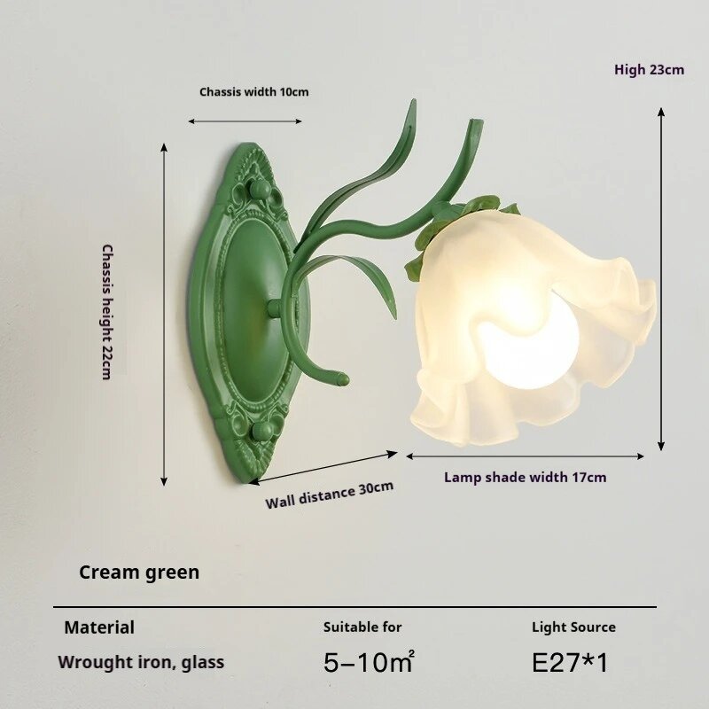 Настенные светильники Claeted, зеленые/белые, стеклянные Зеленый, Tricolor light, Green