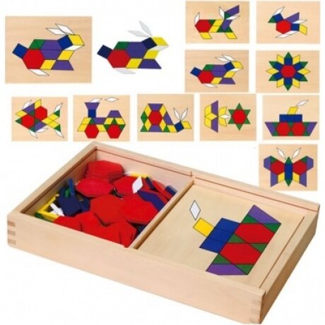 Мозайка в ящике 148 дет. разных форм и размеров,10 шаблонов картинок VIGA 50029