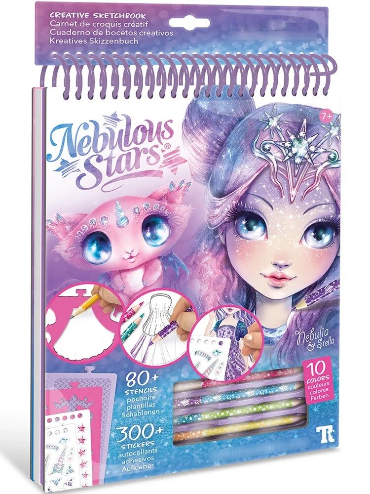 Раскраска для девочек "Неоновый скетчбук", серия "Nebulia"