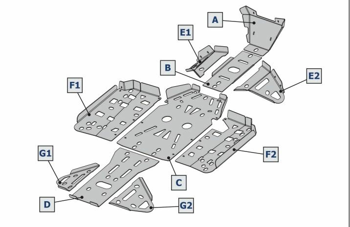 Защита днища для квадроцикла AODES PATHCROSS ATV525L (2025-), алюминиевая