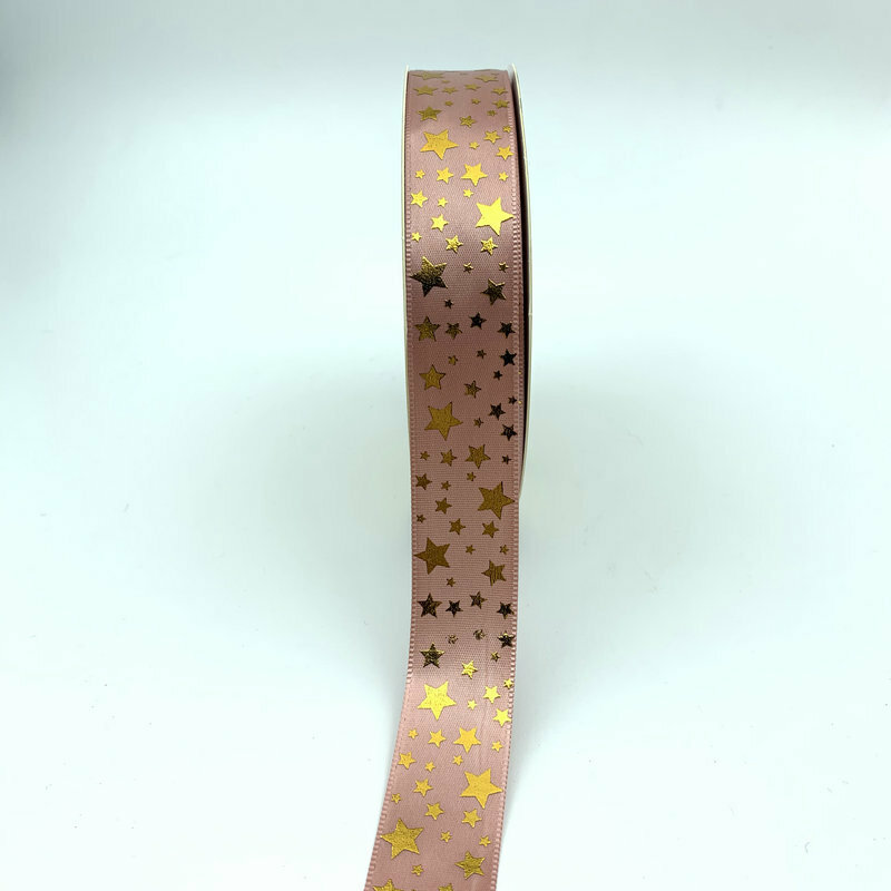 2,5 см широкая горячая фиксация золотая фольга пятиконечная звезда узор подарочная коробка лента упаковка декоративные аксессуары сувенир