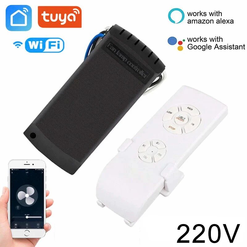 Умный вентилятор потолочный с управлением Wi-Fi 220V
