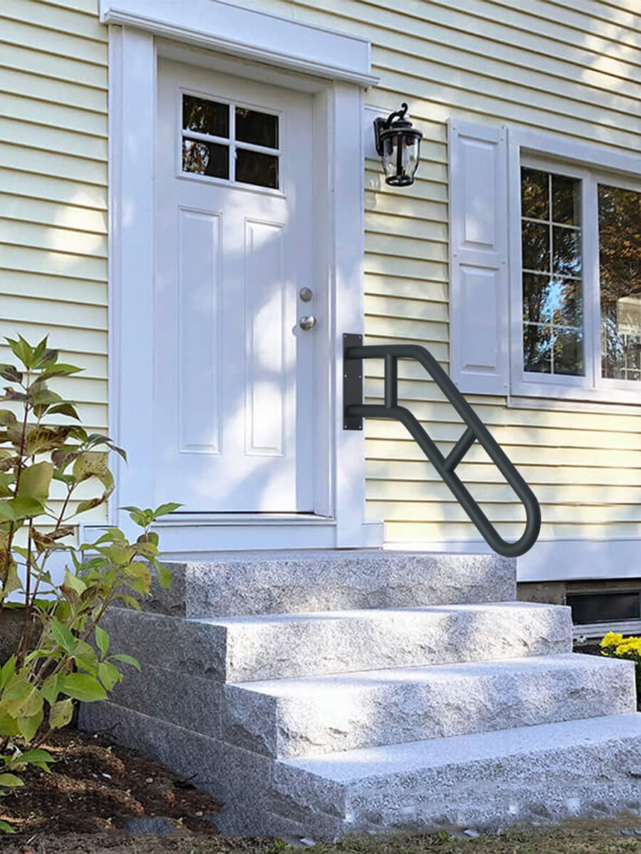 Кованые перила для крыльца и гаража, 58cm U-образные поручни настенные, от 1 до 2/3 ступеней, для пожилых