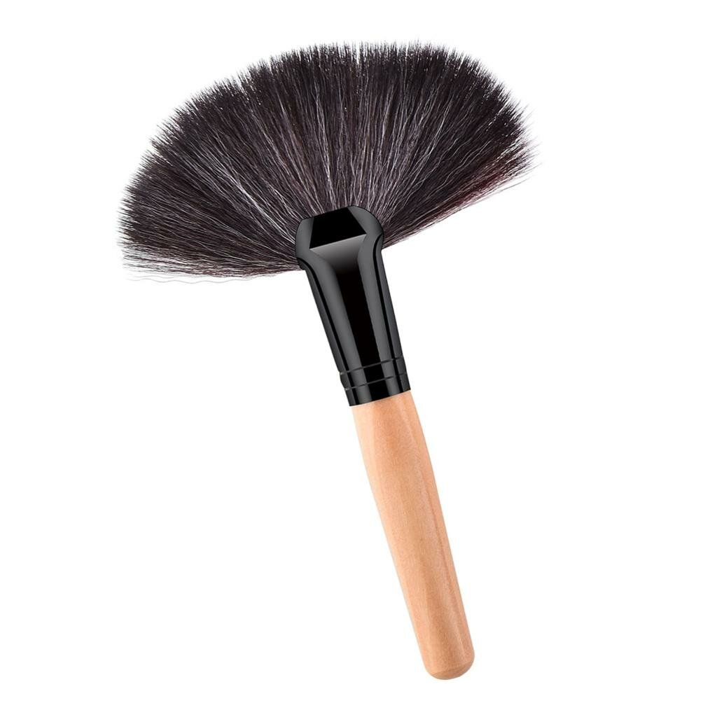 Набор кистей для макияжа в форме веера, Каштановые и черные волосы