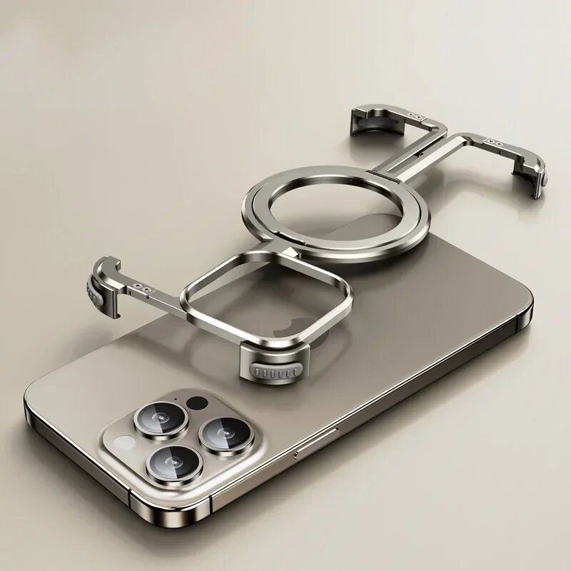 Металлический чехол Magsafe для iPhone 16/16 Pro/16 Pro Max, серебряный