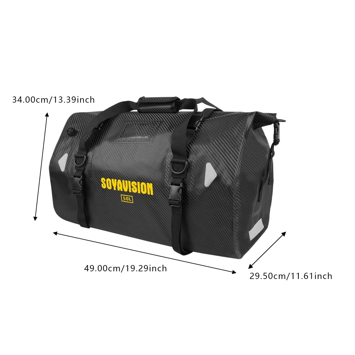 Черная водонепроницаемая сумка-гермомешок 50L carbon fiber