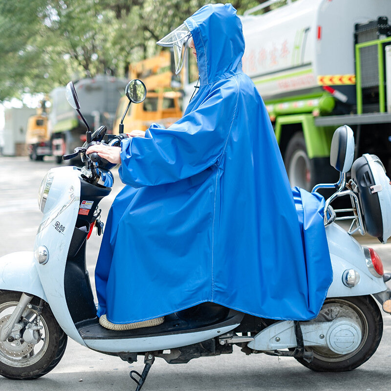 Дождевик для электросамоката и мотоцикла, мужской длинный полный дождевик, взрослый с рукавами, дождевик для женщин