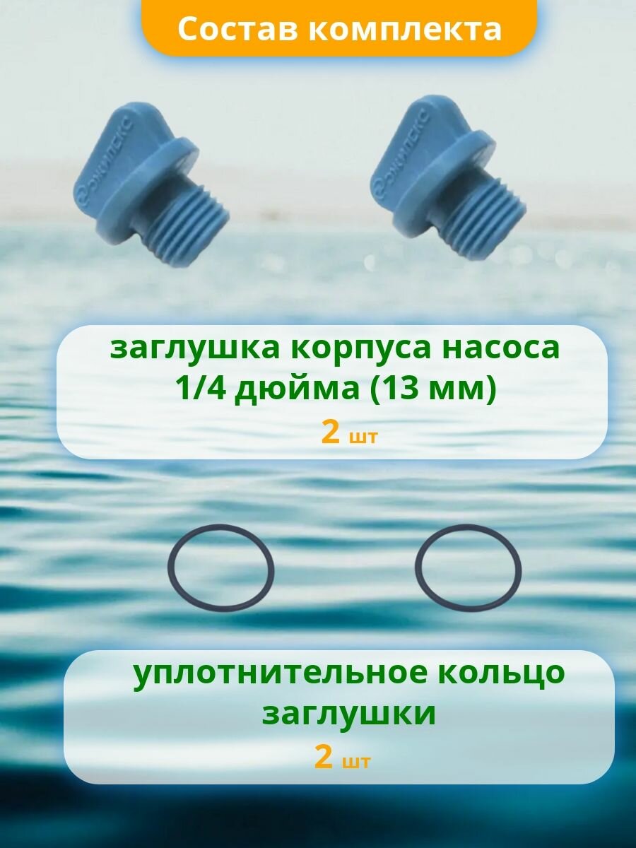 Комплект заглушек с уплотнением G 1/4 дюйма 13 мм (з-д Джилекс)