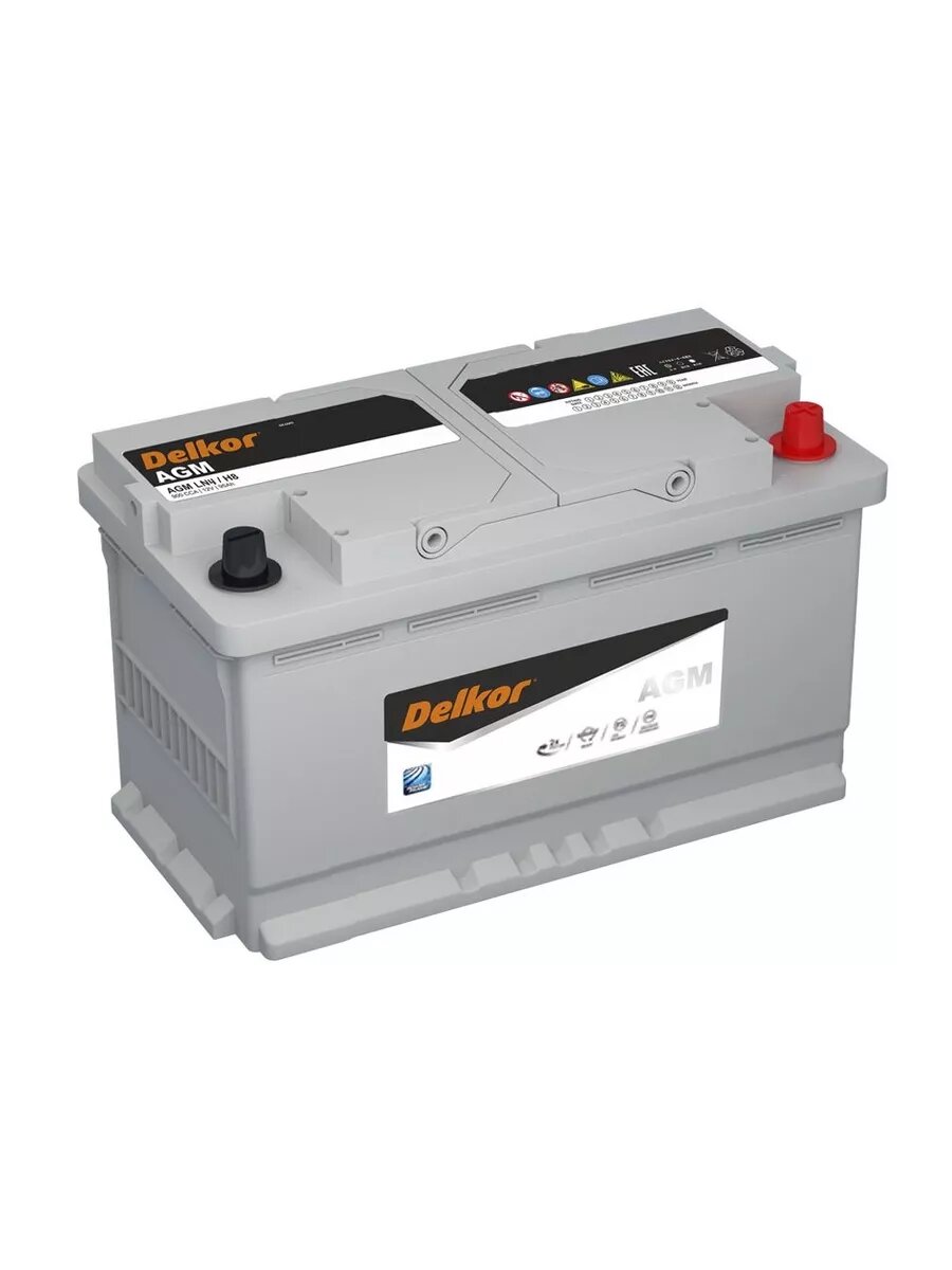 Аккумулятор DELKOR AGM 80R+ 12V 80Ач обр. пол.