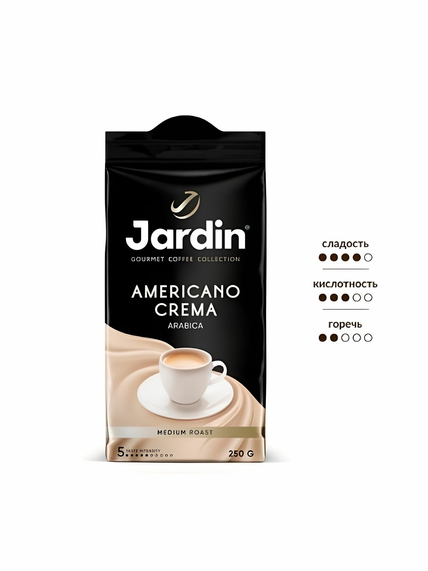 Кофе Jardin Americano Crema натуральный жареный молотый, 250г