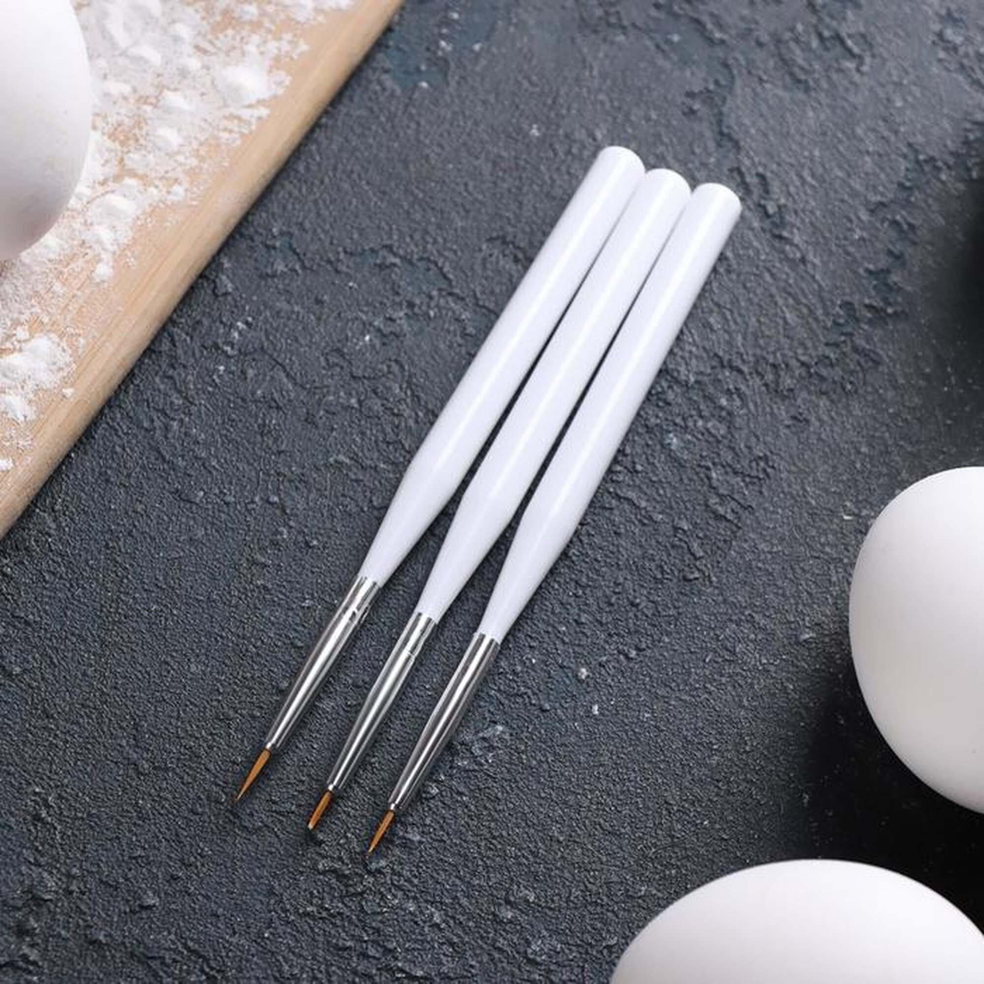 Набор кондитерских кисточек SKYPHOS "Доляна", дерево, нейлон, 3шт