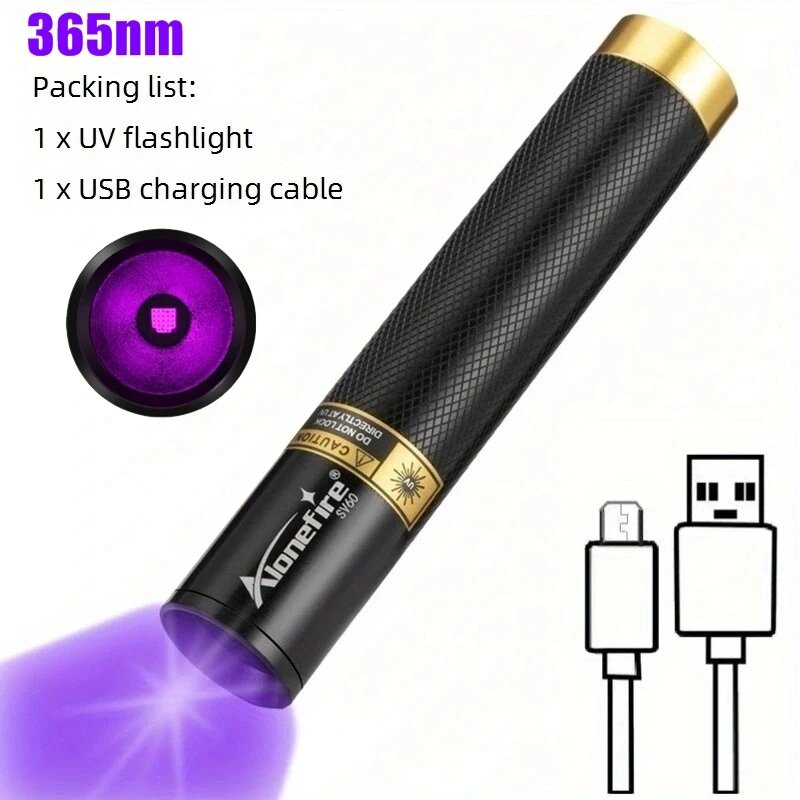 AloneFire SV60 УФ-фонарь 365 нм черный свет