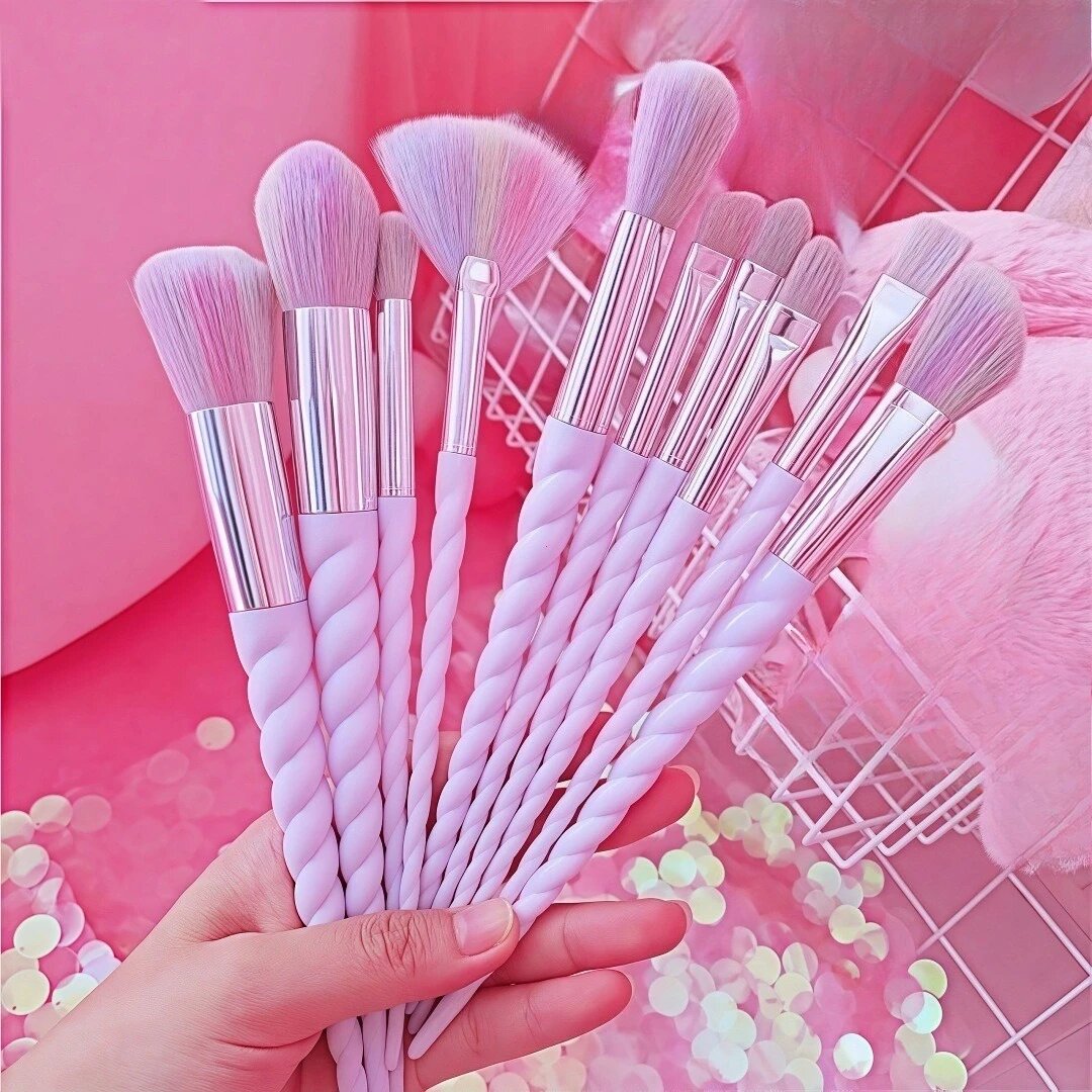 Набор кистей для макияжа Macroupta 10 шт, Handle Color: RainbowWhite