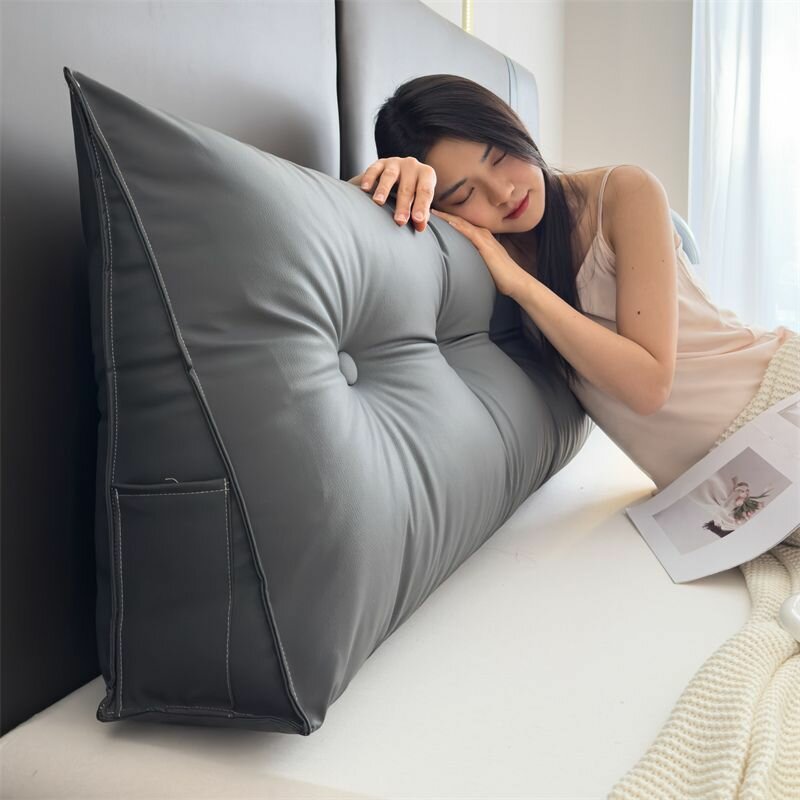 [Yongguang] Подушка для изголовья из кожи в виде кошачьей лапки, прочная треугольная большая спинка, мягкий татами, подушка для поддержки поясницы в спальне