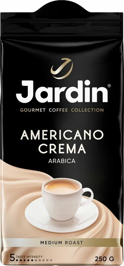 Кофе молотый Jardin Americano Crema, арабика/робуста, средняя обжарка, 250 г
