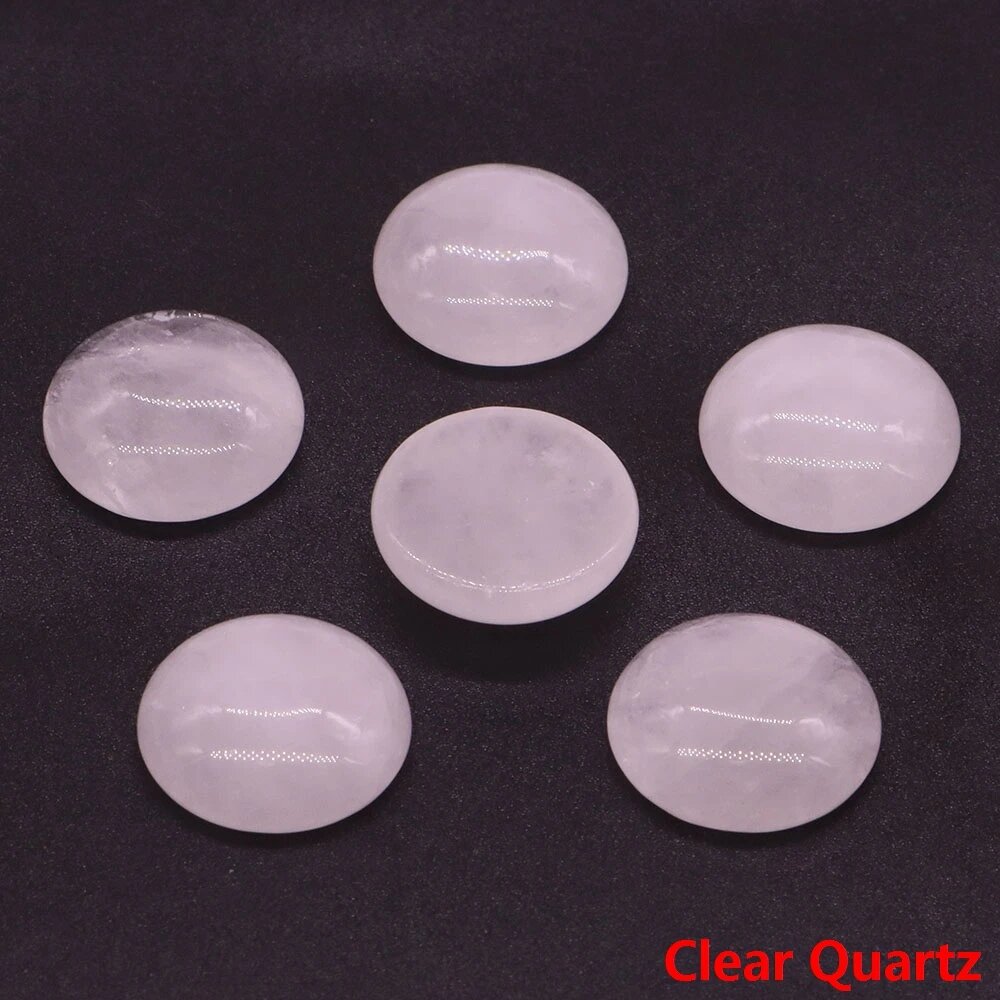 5 шт./лот, круглые кабошоны из камня, 6-25 мм, для ювелирных изделий 20mm, Clear Quartz