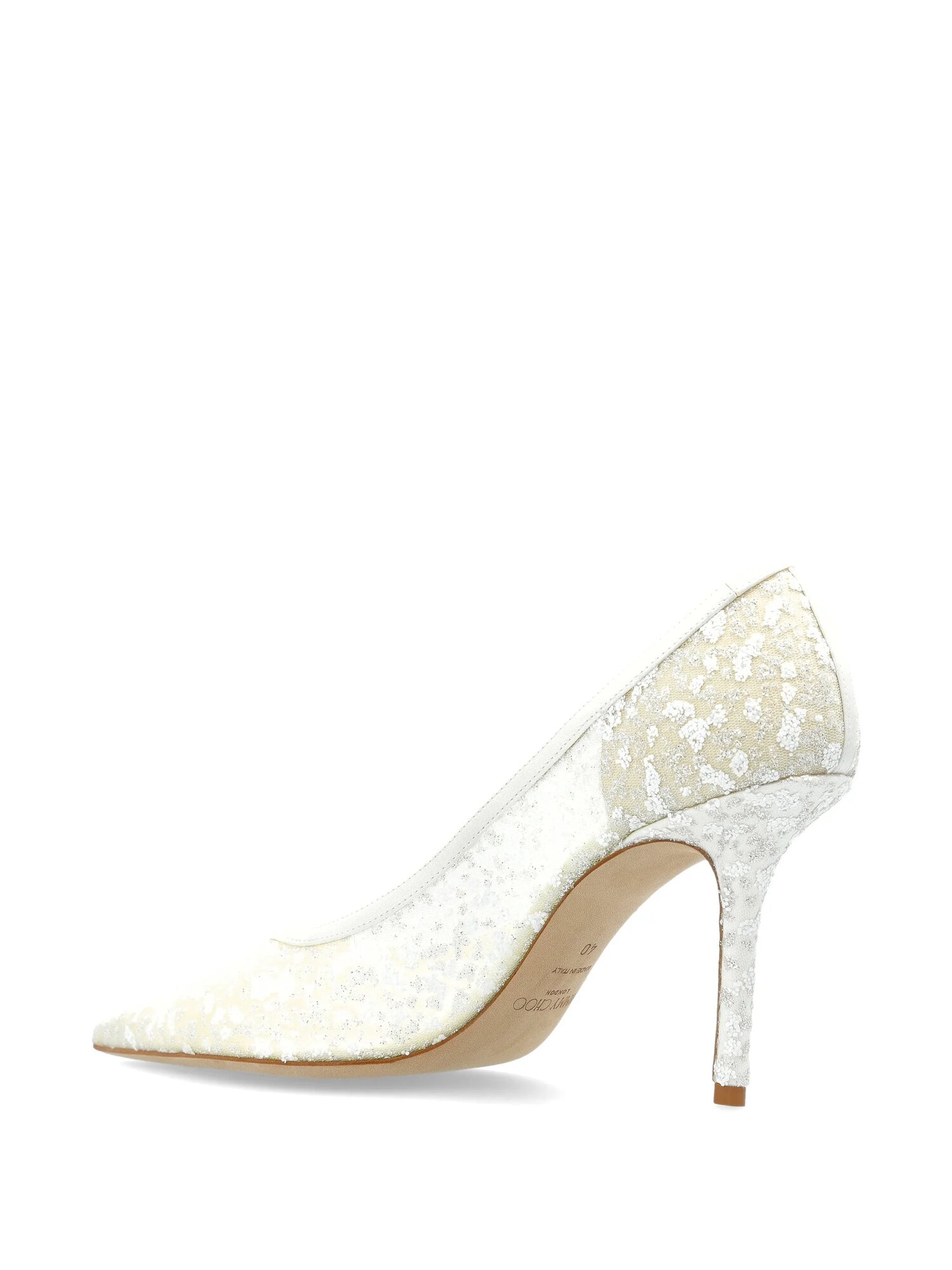 Туфли JIMMY CHOO Love 85, размер 35, бежевый/белый — фото 1
