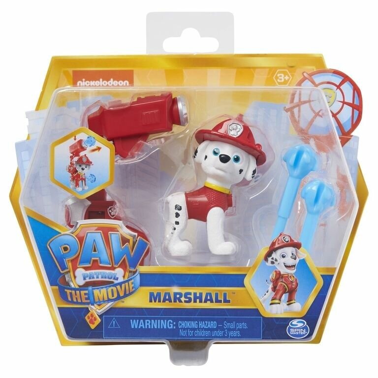 Nickelodeon Marshall The Movie Щенячий патруль серия Кино фигурка Маршалл со съёмным рюкзаком 6060757