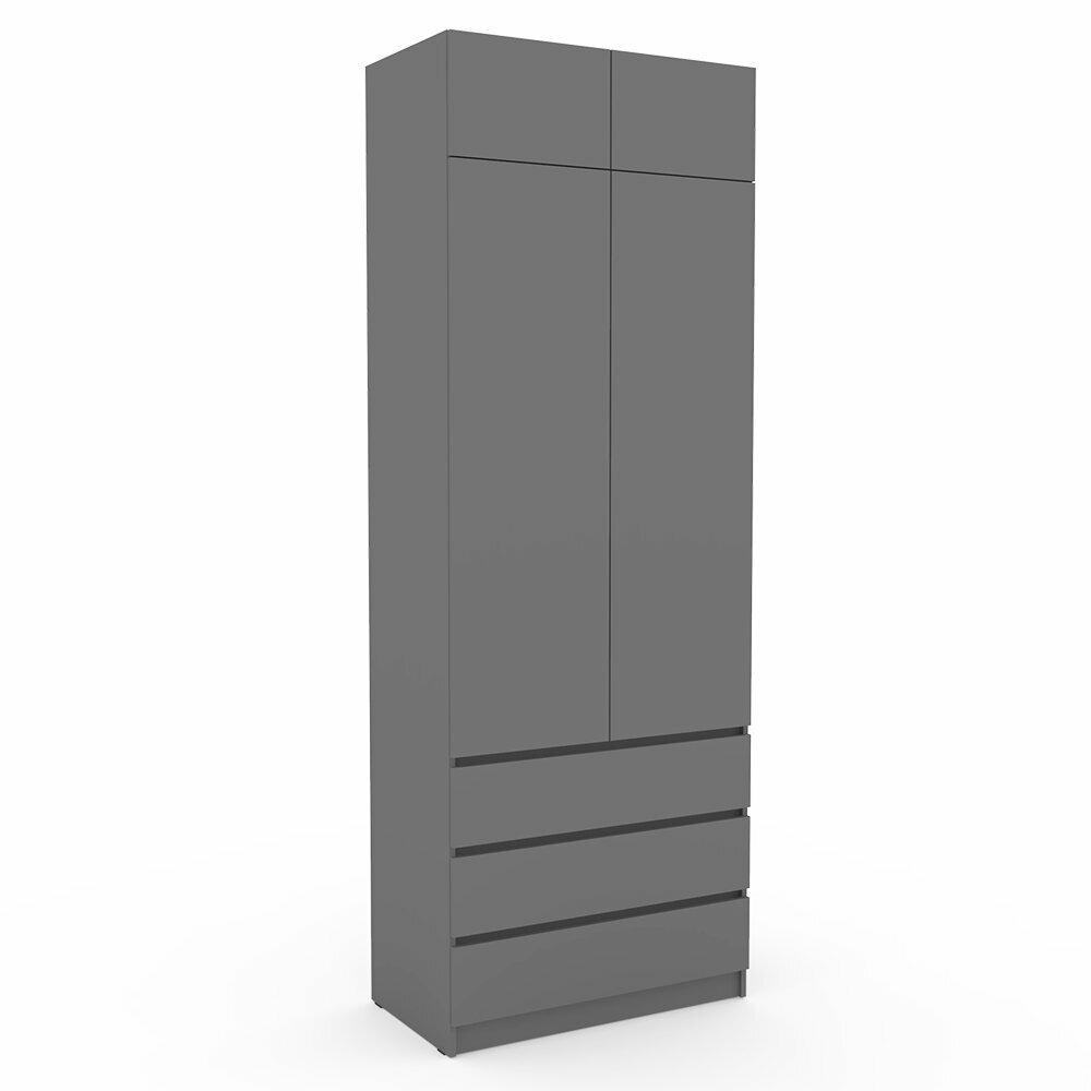 Шкаф распашной КарИВи 90.1 90x250 Темно-серый