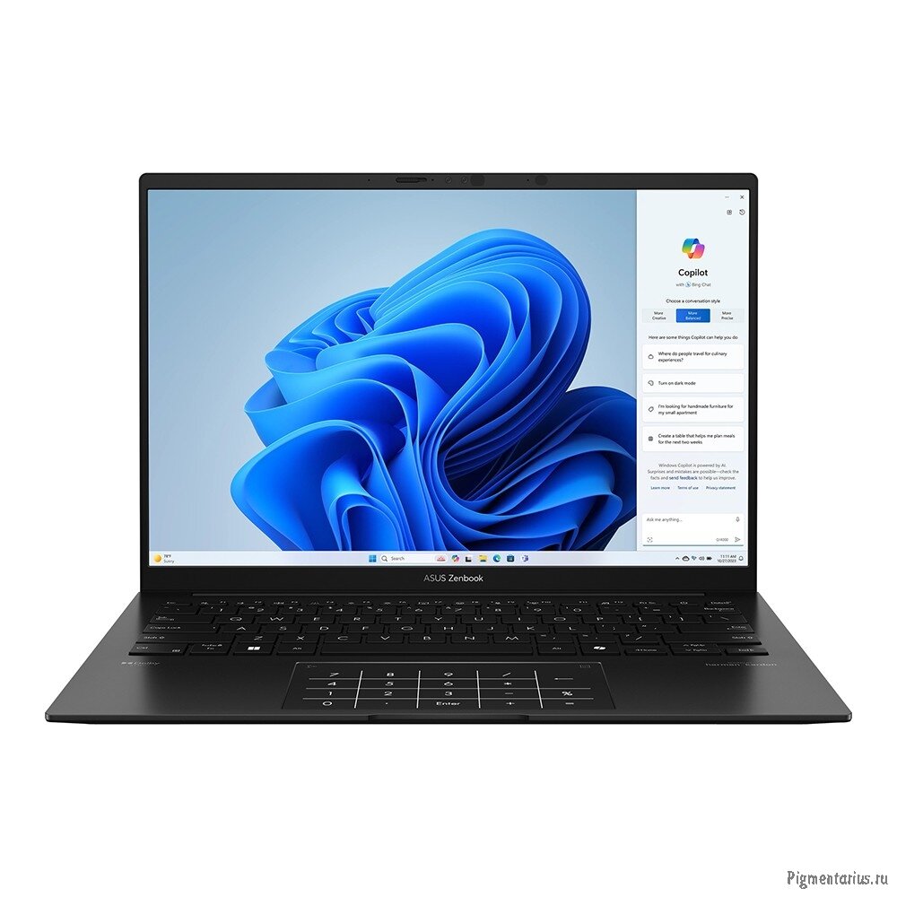 ASUS Zenbook UM3406GA-QD130 [90NB17R1-M006H0] Black 14" {OLED Ryzen AI 5 430/32Gb/SSD512Gb/noOS/Bag}