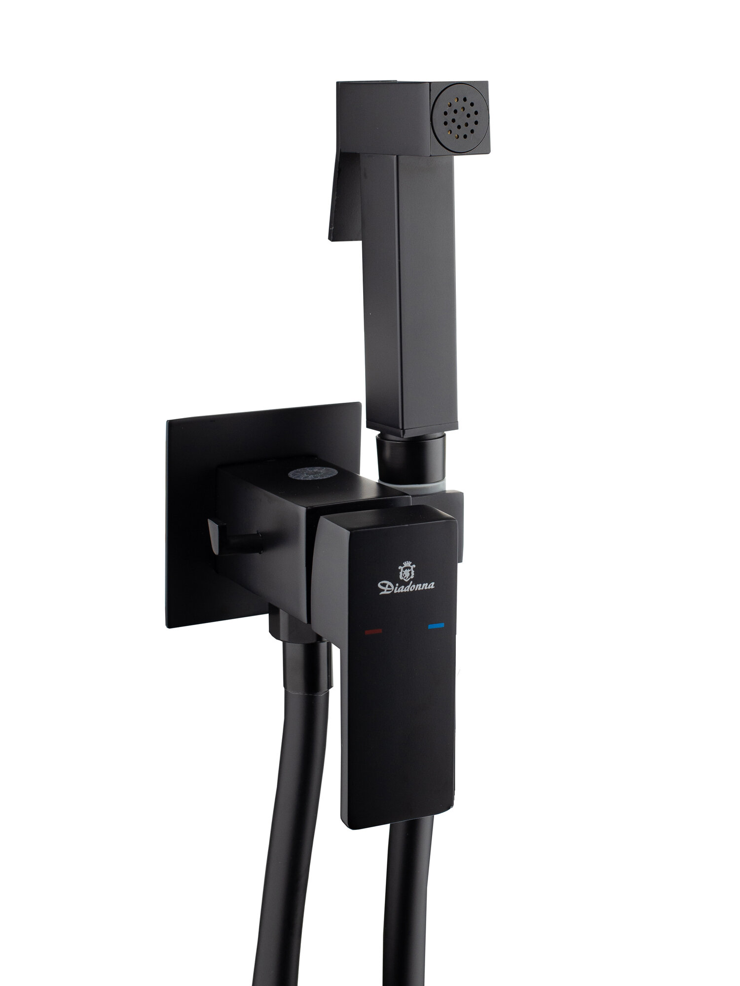 Смеситель с гигиеническим душем на биде, встраиваемый, черный