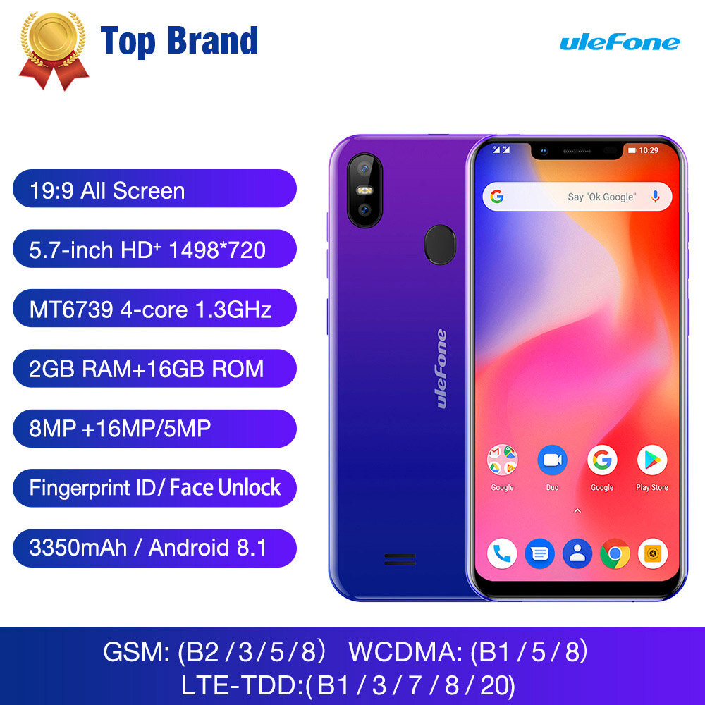 Бюджетный Смартфон: 5.7-Дюймовый HD-Экран Сканер Отпечатков - Двойная Камера 16 МП Долгое Время Работы Для Мобильной Фотографии
